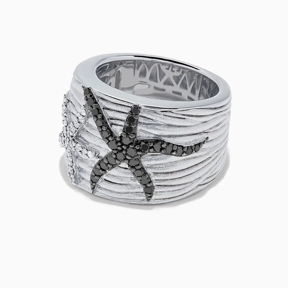 Effy | Jewelry | Effy 925 Sterling Silver Black White Diamond Starfish ...